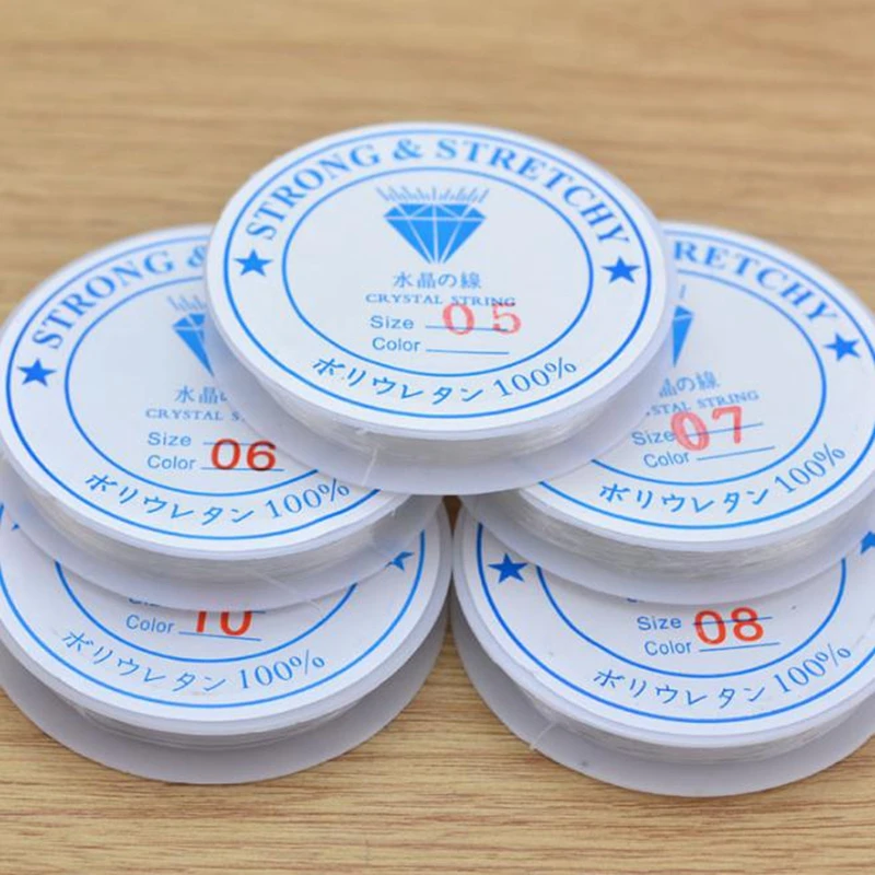 Abalorios de nailon transparente de tamaño mixto, abalorios elásticos ...