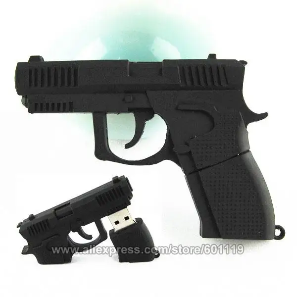 4GB 8GB 16GB 32GB Waterproof Real Capacity Pistol Gun Shape USB 2.0 ...
