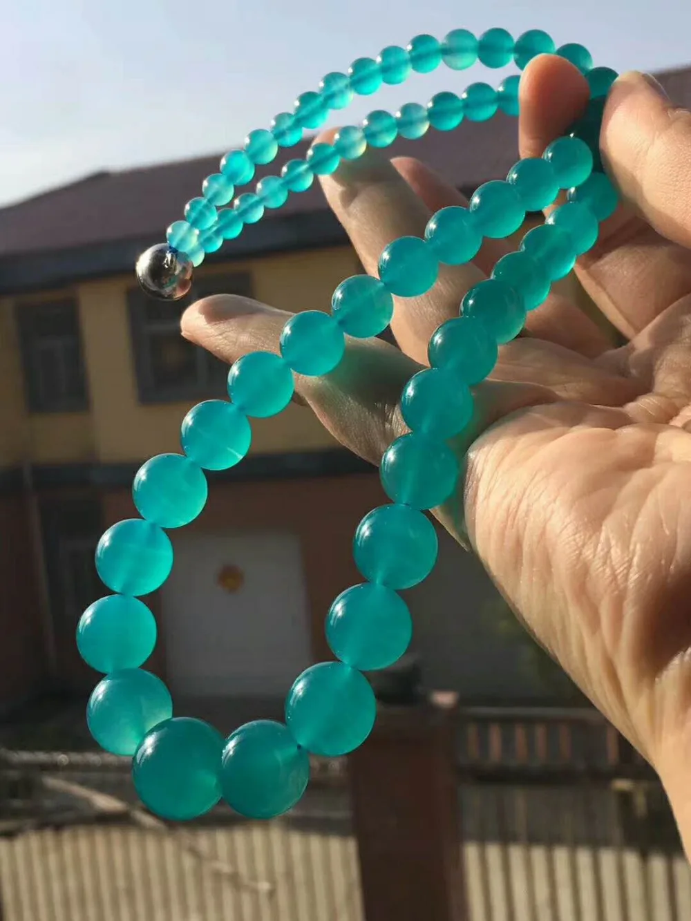 Genuine Natural Ice Amazonite Mozambique Gems Round Shape Beads Women ...