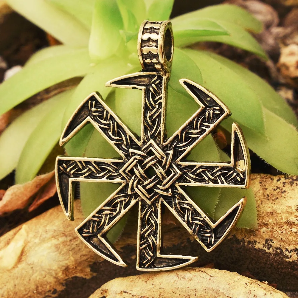Vintage Slavic Star in Kolovrat Round Pendant Ethnic Drop Shipping ...
