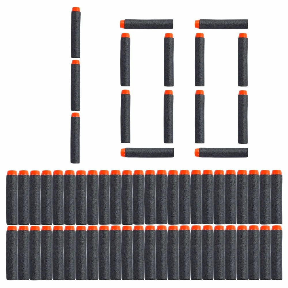 Toy Gun Bullets | Refill Darts - 100pcs Black Nerf Bullets Soft Head 7 ...