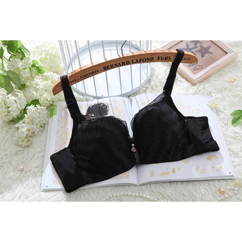 One Piece Fashion Sexy Solid Bra Gather Push Up Adjustable Underwear ...
