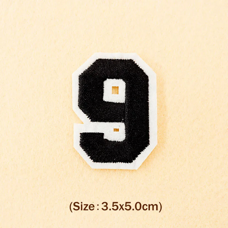 Number: 9 Size:3.5x5.0cm DIY Cloth Patch Badge Embroidered Cute Badges ...