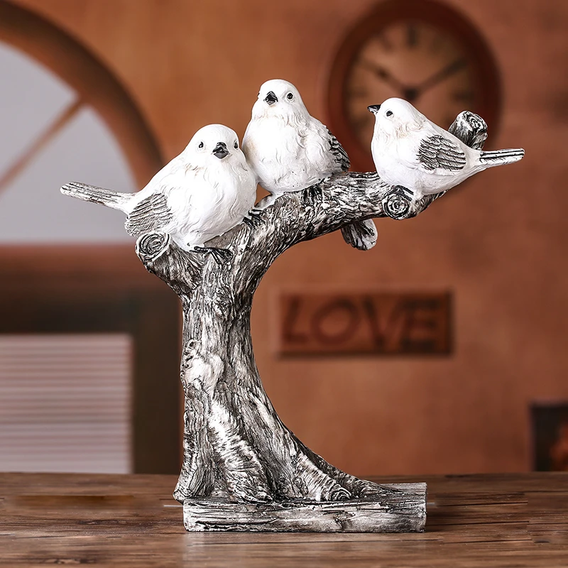 Aliexpress.com : Buy Resin Family Bird Statue Decorative Bird Mother ...