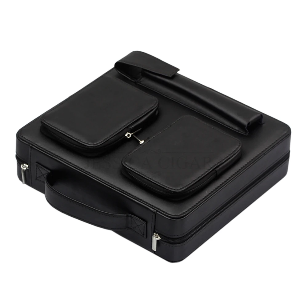 Genuine Leather Shiny Cigar Bag Briefcase Cigar Case Travel Cigars ...