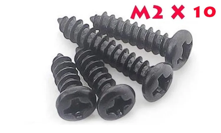 Philips – vis à tête transversale en acier au carbone M2 x 10 M2X10 BK, 2000 pièces, vis ...