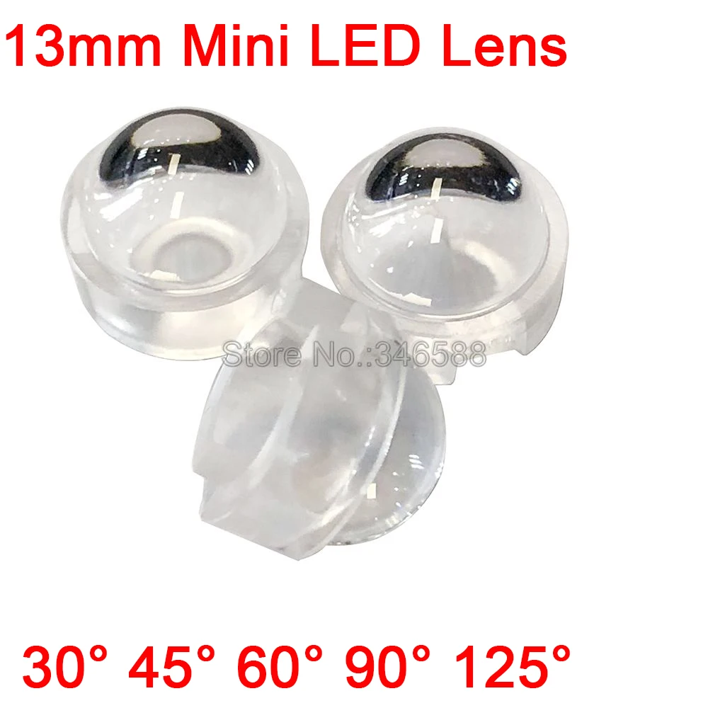 10-pz-13mm-Convex-Lens-LED-Reflector-Collimatore-30-45-60-90-120-gradi ...