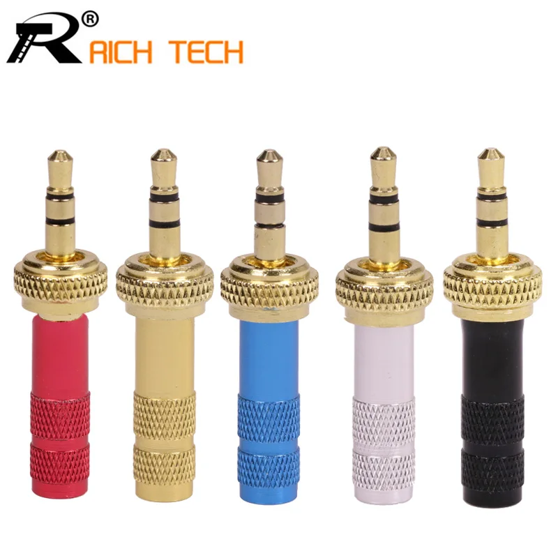 10pcs New Mini Jack 3.5 mm 3Pole Screw Lock Stereo Jack Plug Soldering ...