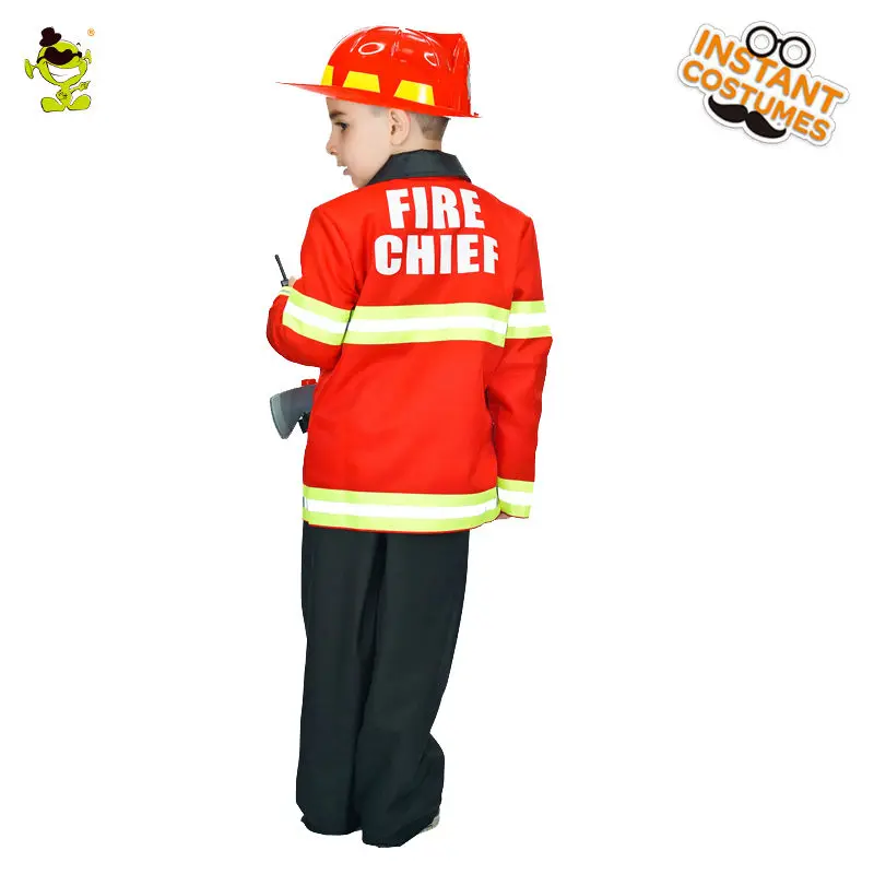 Boys Fireman Costumes - Fire Fighter Career Suit | Kids Halloween ...