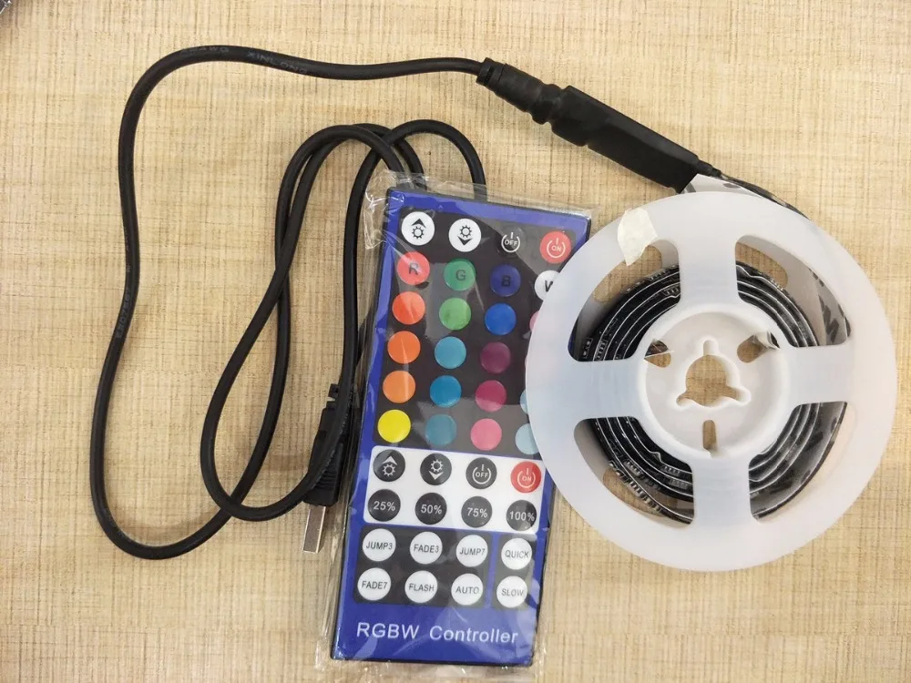 WIXURE USB RGBW LED Light Strip Kit 30 LEDs/m 5050 RGBW 3000 6500K TV ...