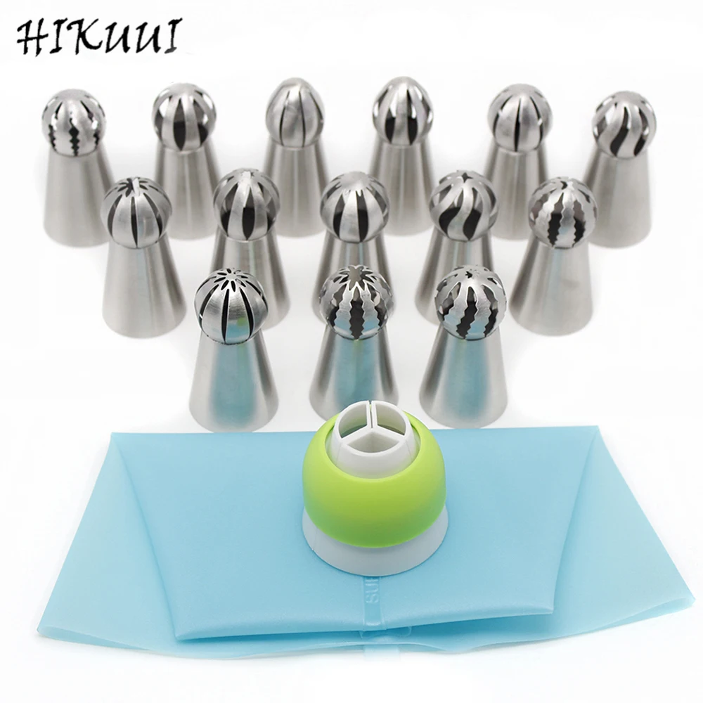 14pcs Cream Pastry Piping Nozzles Set Cake Decorating Tools Stainless ...
