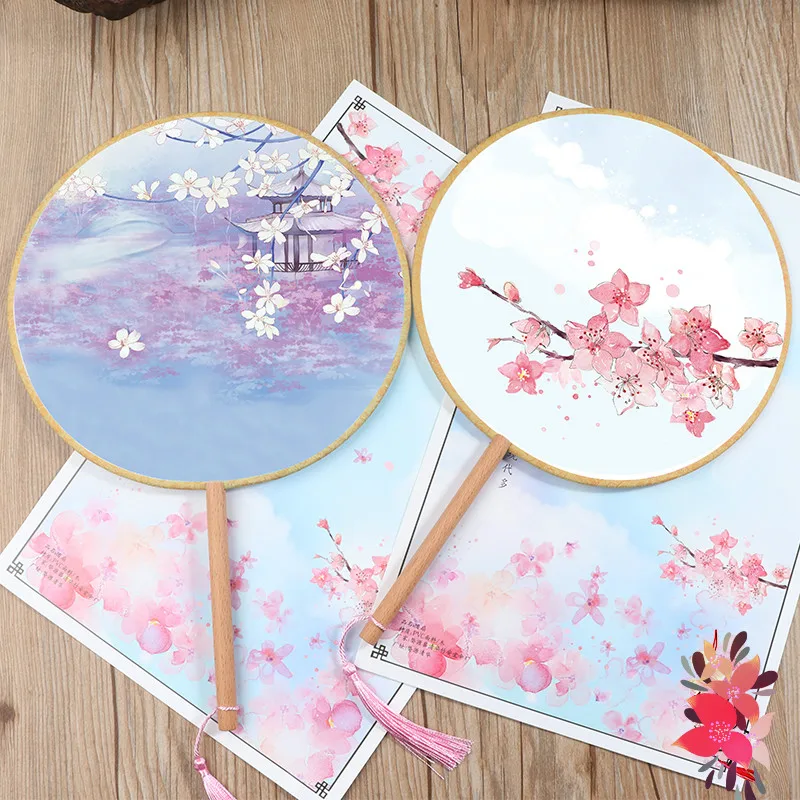 1pc Vintage Palace Style Single Side Round Fan Lady Retro Classical Cos ...