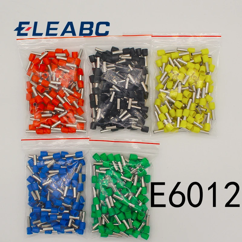 E6012 Tube insulating terminals 6MM2 100PCS/Pack Cable Wire Connector ...