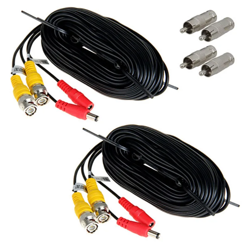 LHLL 2*15m BNC Video Power Siamese Cable for Analog AHD CVI CCTV ...