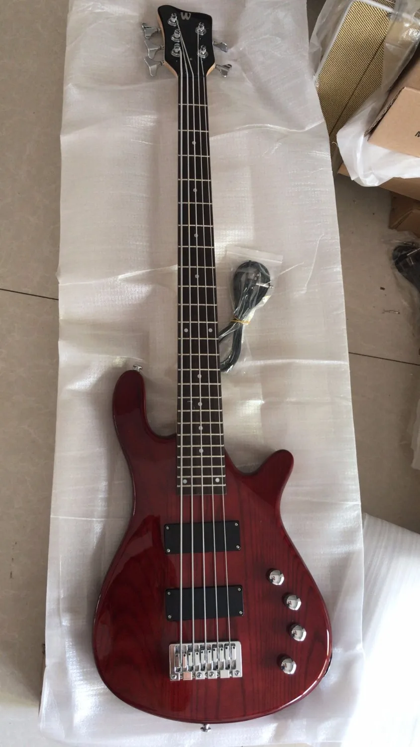 5 Strings Bass Guitarwine Red Free Shipping In Guitar From Sports And Entertainment On