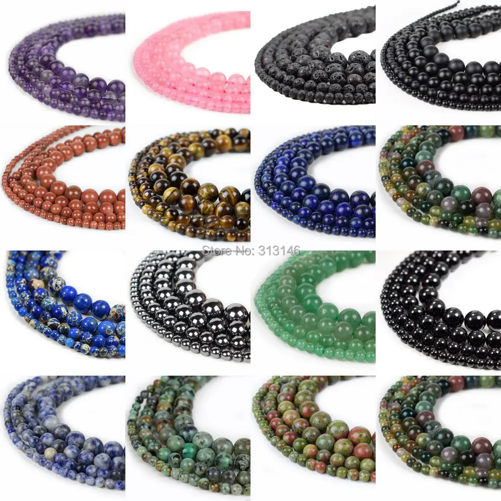 Natural Assorted Mixed Gem Round Loose Strand Stone Beads For Diy ...