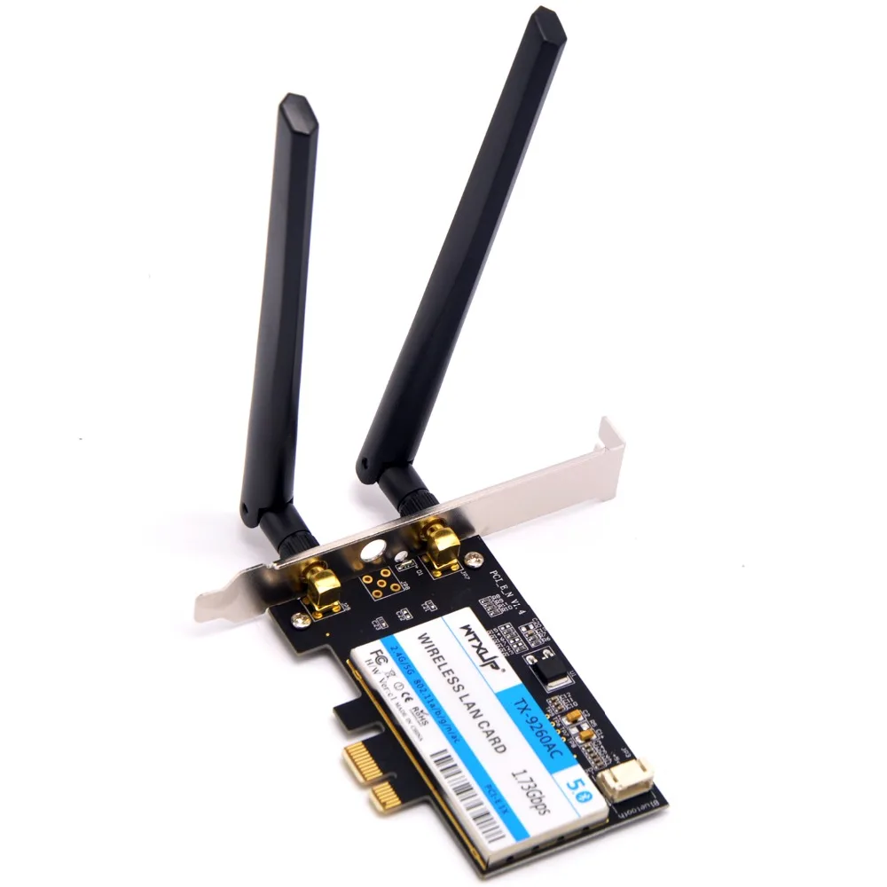 WTXUP 무선 AC 9260 802.11ac 1730Mbps PCI Express 데스크탑 PCi e WiFi 어댑터, 인텔 ...