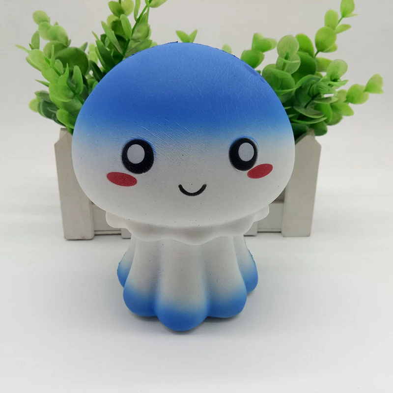 1Pcs Squishy Jumbo 12cm kawaii Blue Jellyfish Squishy Slow Rising ...