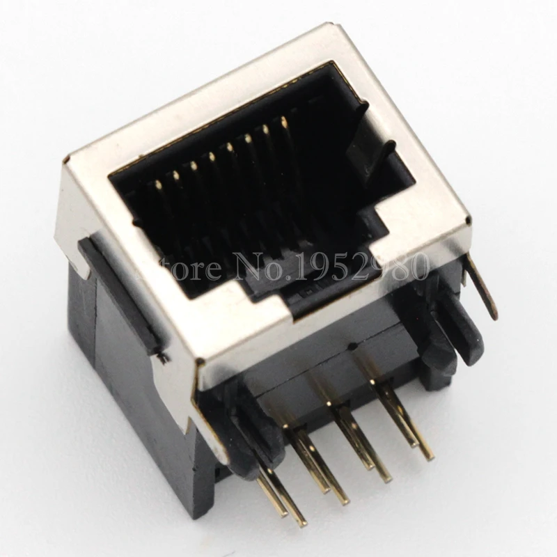 10 unids/lote RJ45 red Jack blindado RJ45 Ethernet hembra 8P8C Negro ...