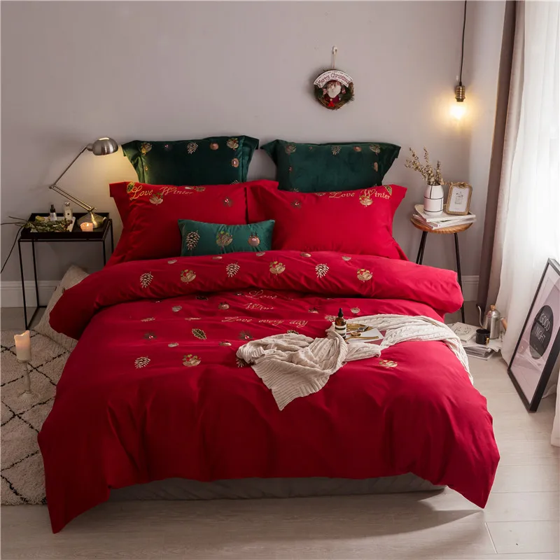 2018 100% Egyptian Cotton Cartoon Style Embroidery Pattern Duvet Cover ...