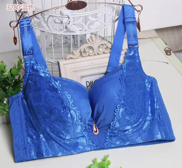 Sexy Women Bra Plus Size D E Cup Push Up Bra Brassiere Side Adjustment