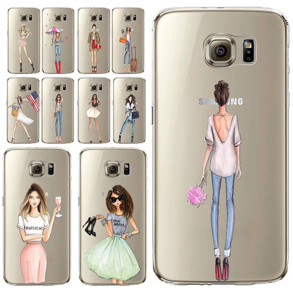Sexy Modern Lady Girl Phone Case For Samsung Galaxy S5 S6 S6edge S6edgeplus S7 S7edge