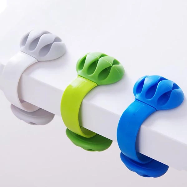 Material Silicone Plastic Multi function Data Cable Organizer Desktop ...