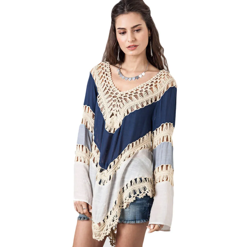 Sexy Women Lace Crochet Hollow Swimwear Beach Bikini Suit Cover Ups