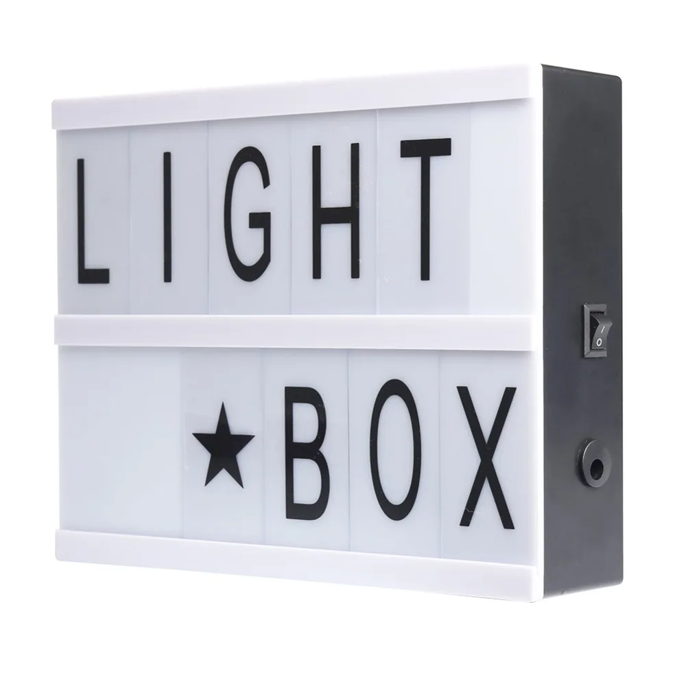 A5 Size LED Cinema Light Box DIY Cinematic LightBox With 96 Letters ...