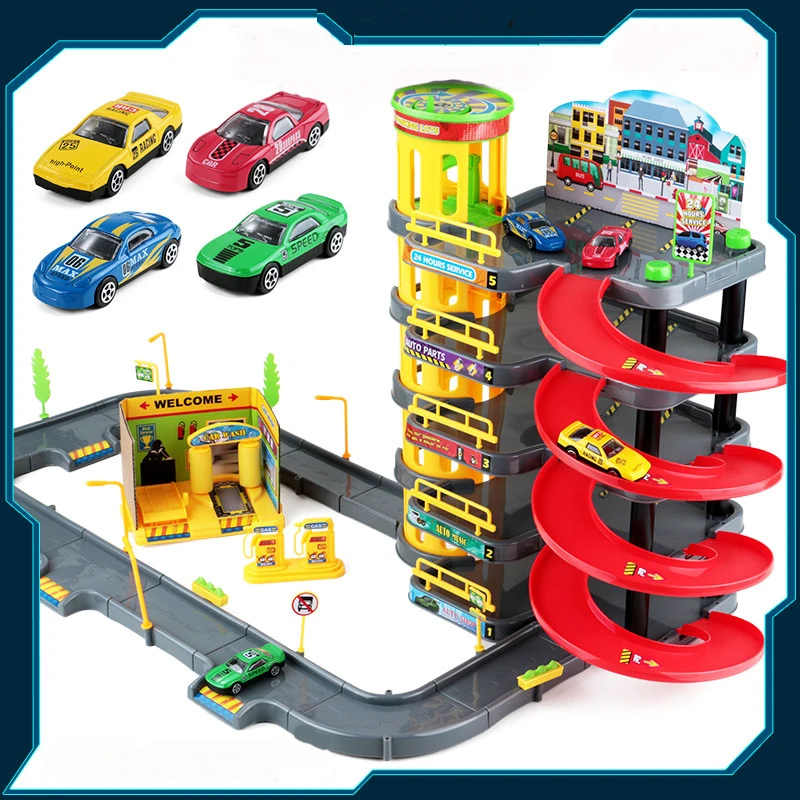 3D Car Parking lot 5 layer building Puzzle Assemble Car Toy DIY Slot ...