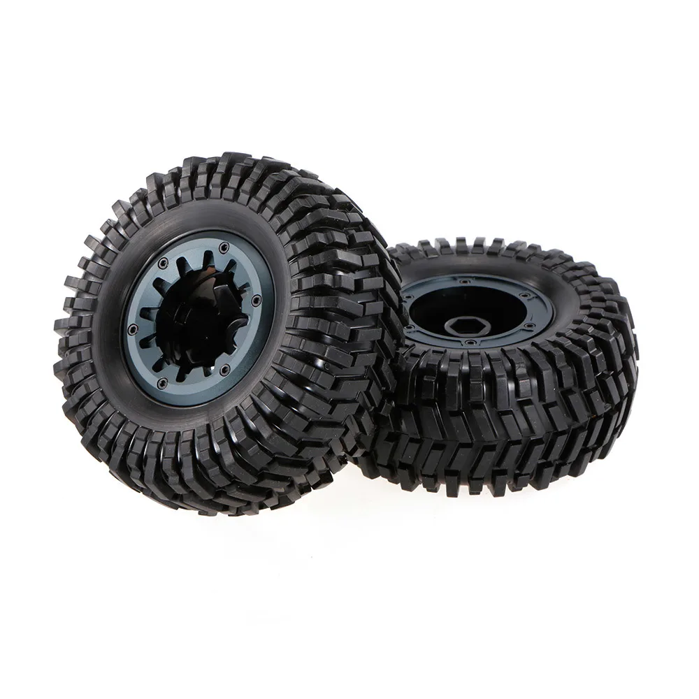 2pcs 1.7 Inch 128mm RC Rock Crawler Wheel Rim and Tire for RC Car 1/10 ...