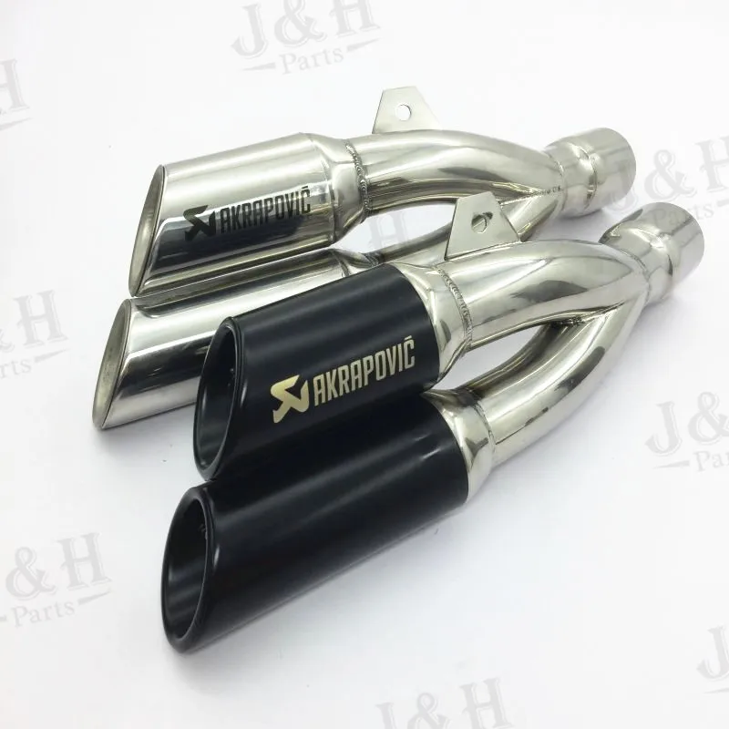 Modified Motorcycle Double Exhaust Muffler Stainless Steel Tail Pipe
