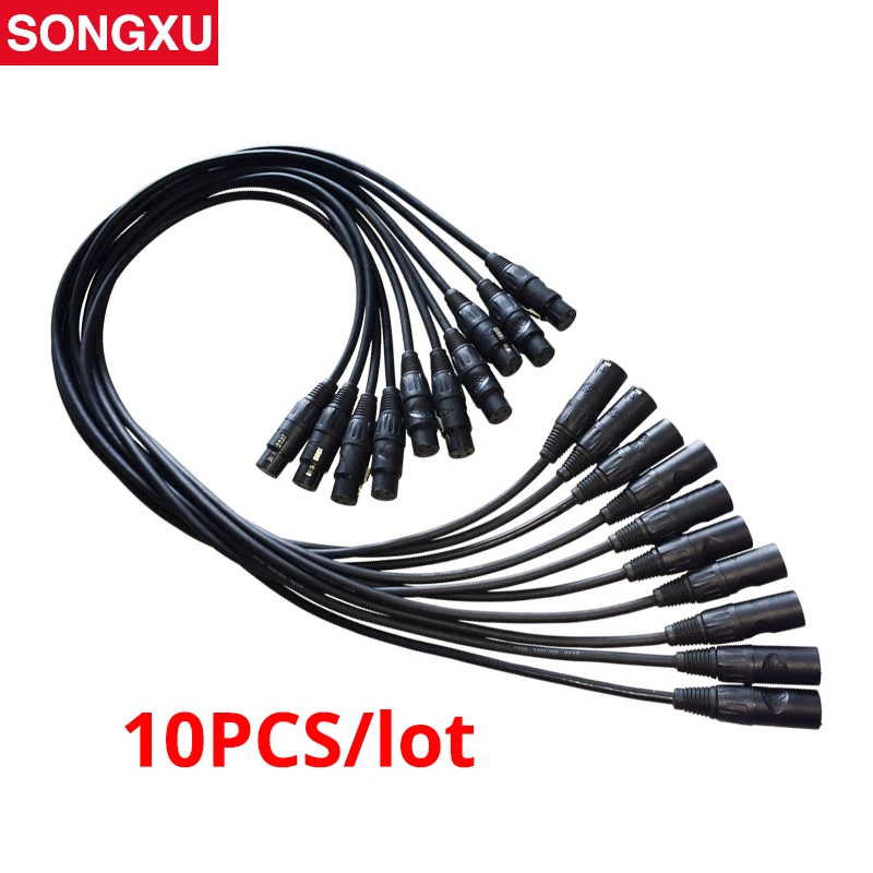 1 Meter Length 3 pin DMX in and out Signal Connection DMX CABLE 3.5ft ...