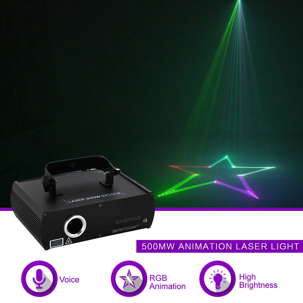 Sharelife 500mw RGB Animation Pattern DMX Laser Projector Light Home ...