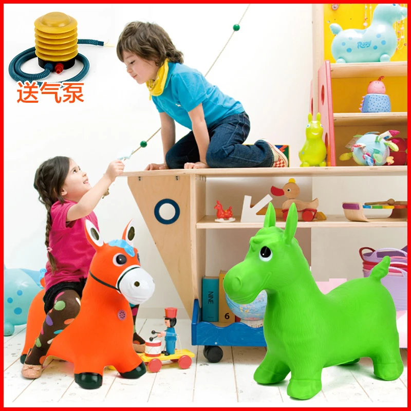 Children inflatable jumping toys deer pvc jumping horse rubber toy ...