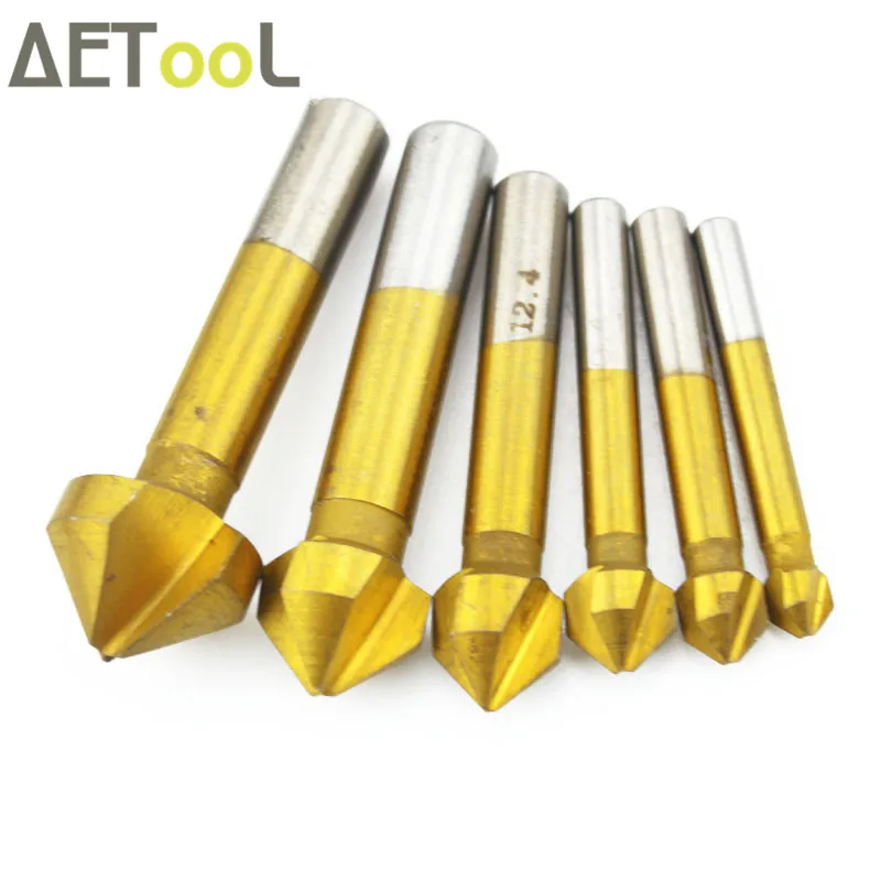 AETool 1Pcs 3 Flute 6.3 20.5mm Diameter 90 Degree HSS Drill Bit Metals ...