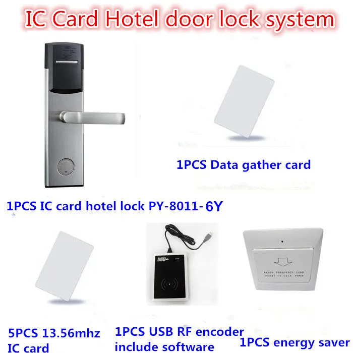 RFID Smart IC Card Hotel guest room door locks(lock+card encoder ...