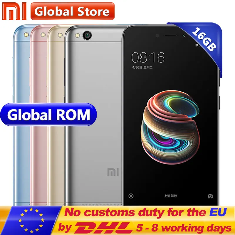 מוצר - Original Xiaomi Redmi 5A 2GB RAM 16GB ROM Snapdragon S425 Quad ...