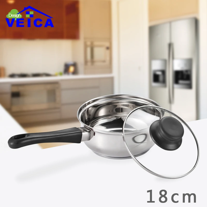 18cm Milk boiling pot with Balck handle stainless steel milk pot ...