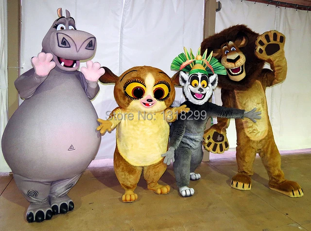 mascot madagascar lion lemur gloria mort mascot costume fancy dress ...