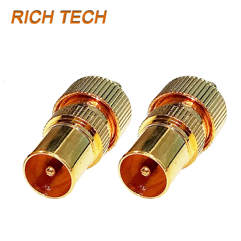 12pcs/lot Gold Plated Metal TV Male Plug Connector TV AERIAL Connector ...