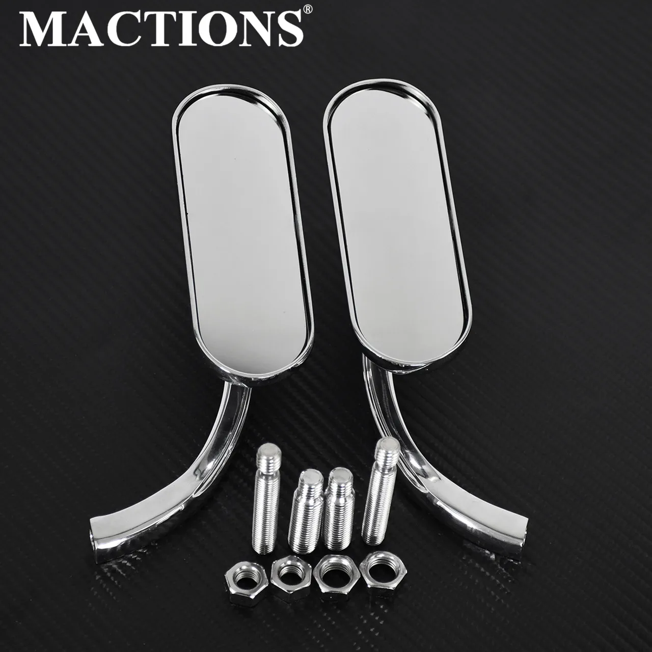 2PCS Motorcycle Mini Oval Side Mirrors 8MM 10MM For Harley Sportster XL ...