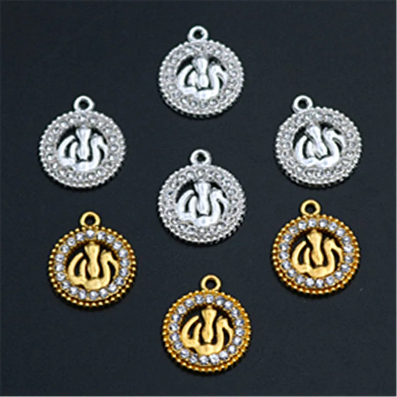 8pcs Handmade Rhinestone Islamic Allah Charm Ethnic Earring Bracelet ...