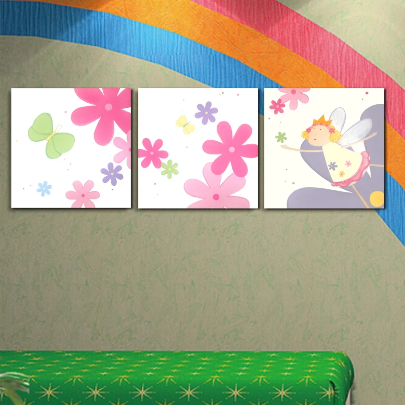 3 piezas de dibujos animados Cuadros decoración arte moderno lienzo ...