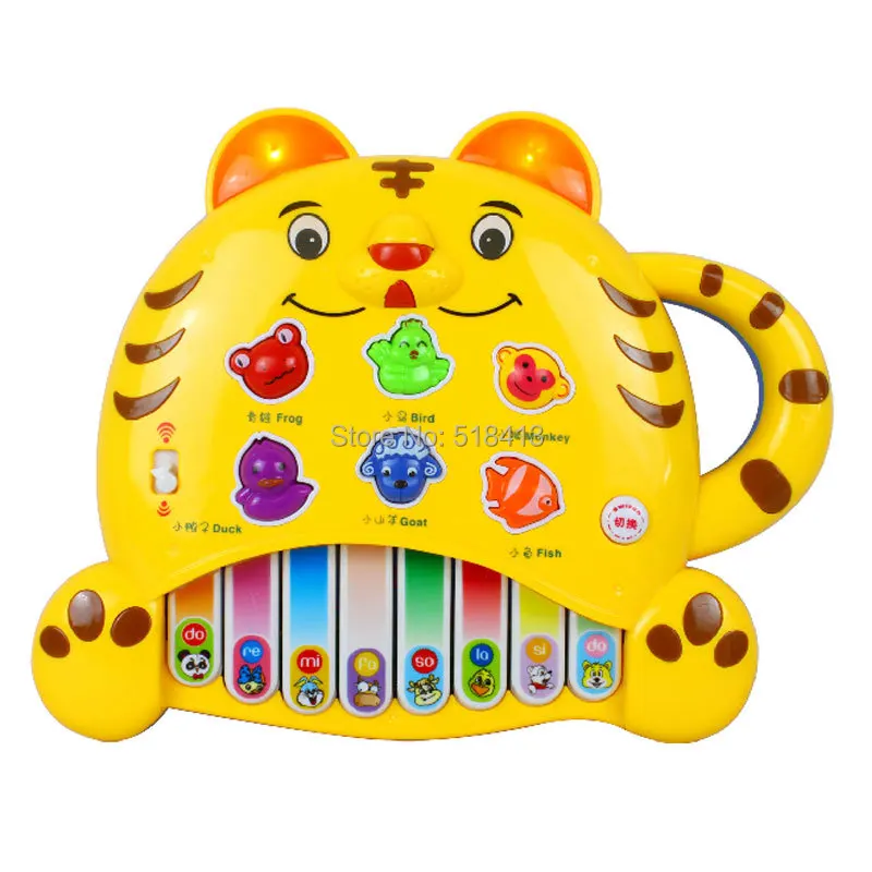 Infants Cartoon Keyboard Piano Music Tiger Baby Animals Puzzle/toy 1 To ...