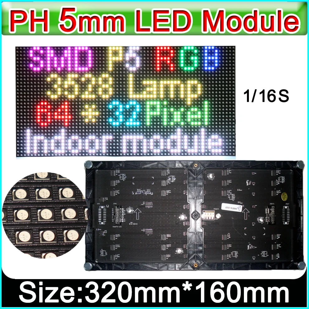 2019 NEW P5 SMD 3 in 1 RGB Full color Module,Indoor Full color LED ...