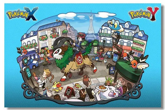 Pokemon XY X Y Silk Wall Posters Anime Game Canvas Poster Large ...