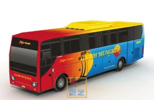Bus diy car 3d Paper model, DIY toy develop intelligence, semi finished ...