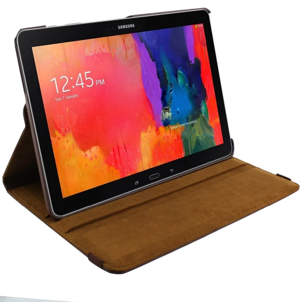 brown 360 Degree Rotating Leather Stand Case Cover for Samsung Galaxy ...