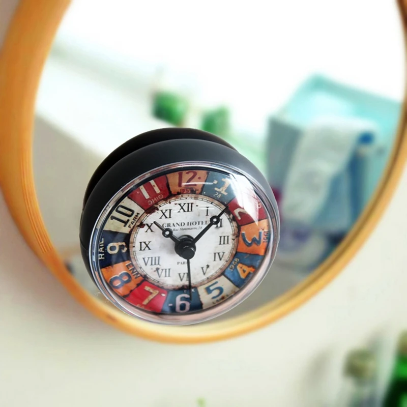Bathroom Kitchen Waterproof Shower Wall Mini Watermel Clock Watch Suction Cup Battery Operated